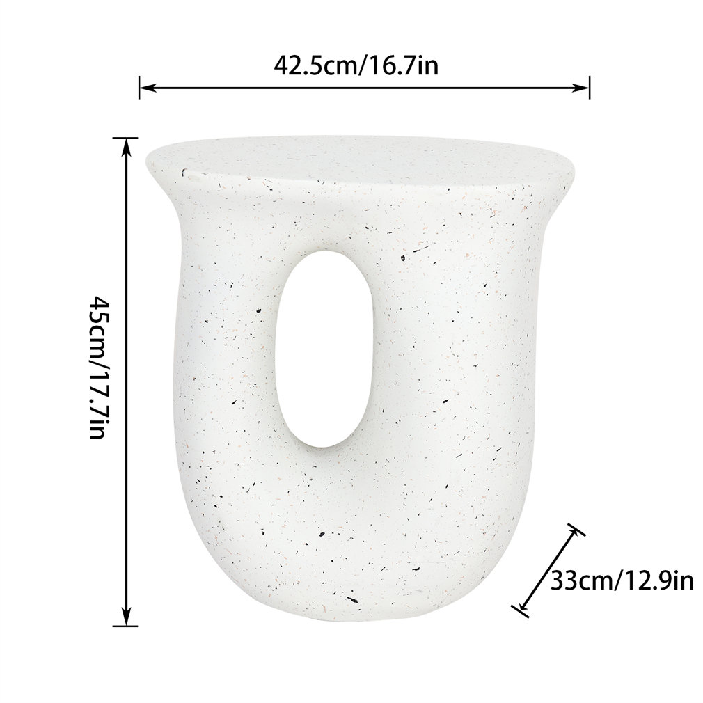 Wrought Studio™ U-Shaped Side Table Concrete Accent Coffee Table & Reviews | Wayfair